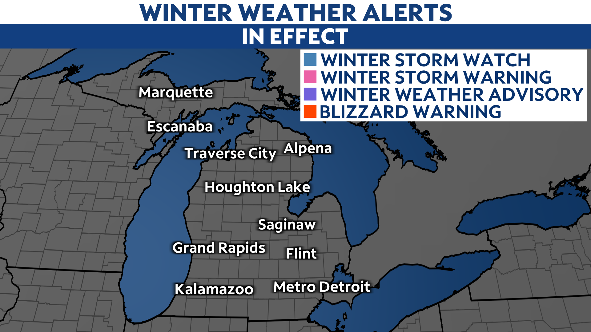 Wintry mix and snow in Michigan Sunday